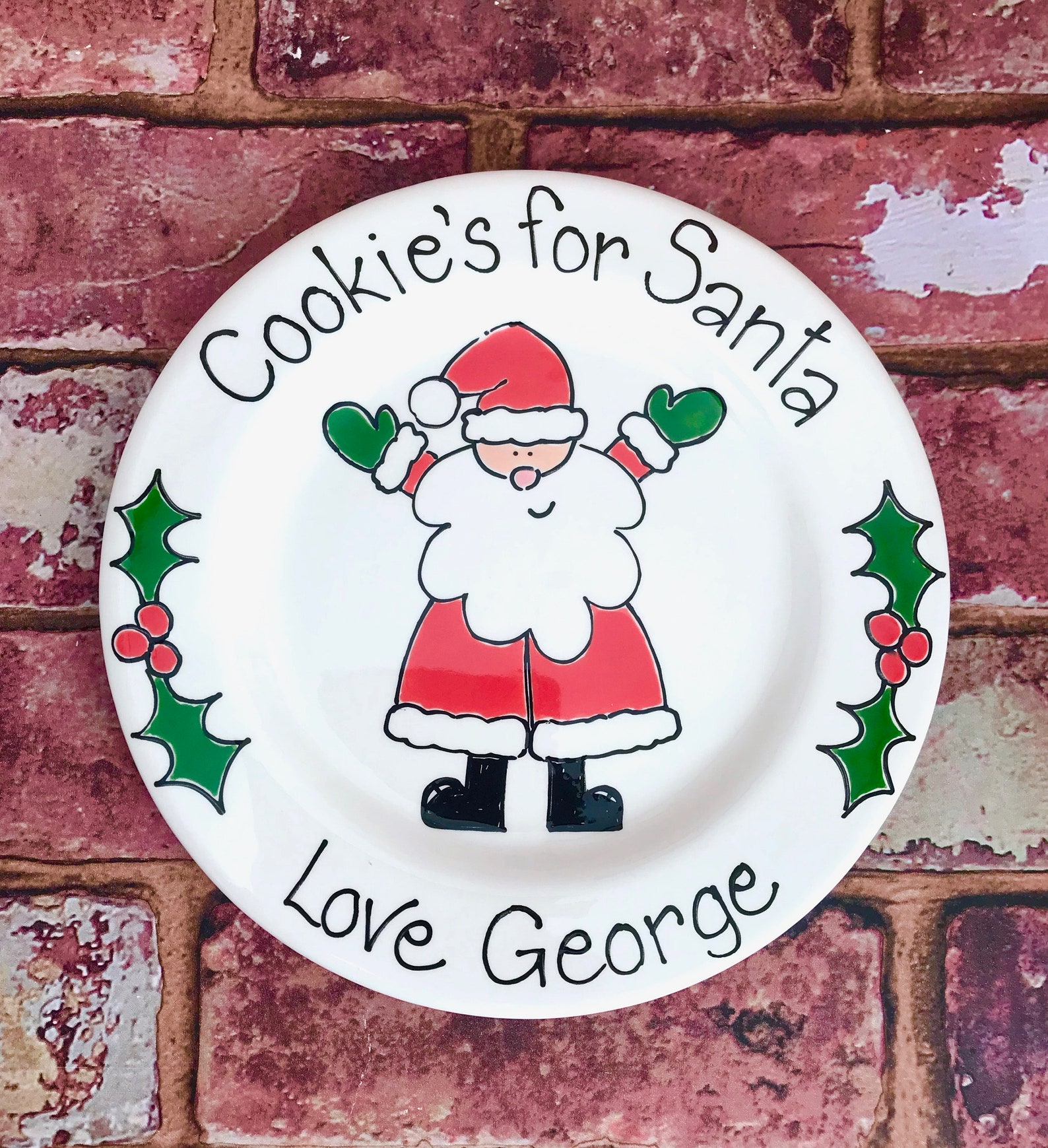Santa Plate Personalised Santa Plate Christmas Eve Plate | Etsy