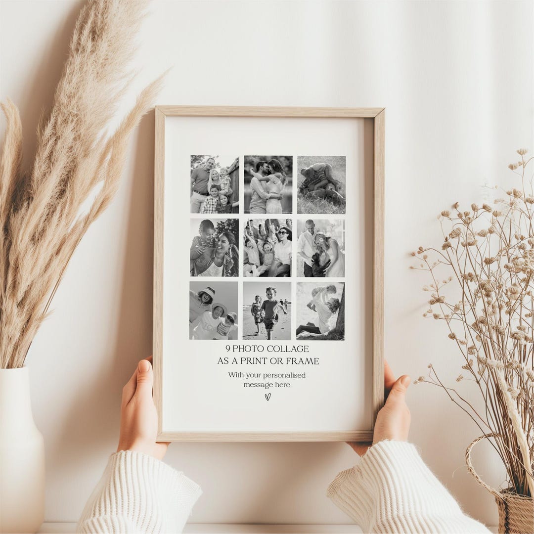 Personalised 9 Photo Collage Gift for Friends, Family or Couples ...