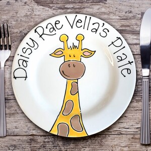Giraffe Plate, Kids Name Plate, Plate for Son, Gift for Girls, Grandson ...