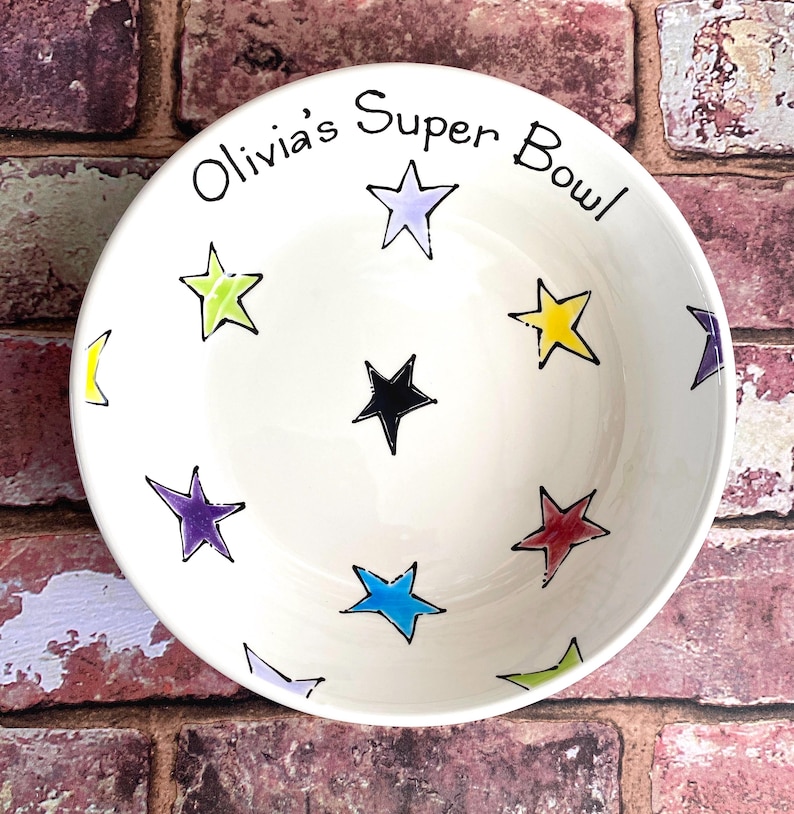 Personalised Bowl, Pretty Glazed Ceramic Bowls, Bowl for Child, Mum Dad ...