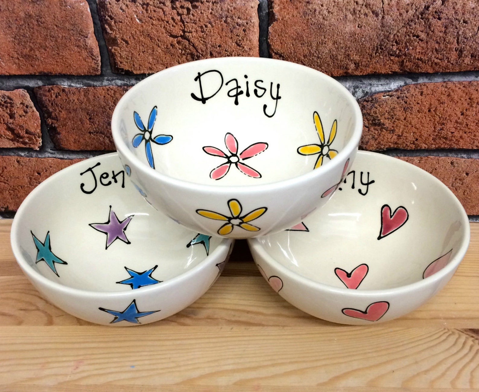 Personalised Bowl, Glazed Ceramic Bowls, Pretty Bowl, Mum Gift, Dad ...
