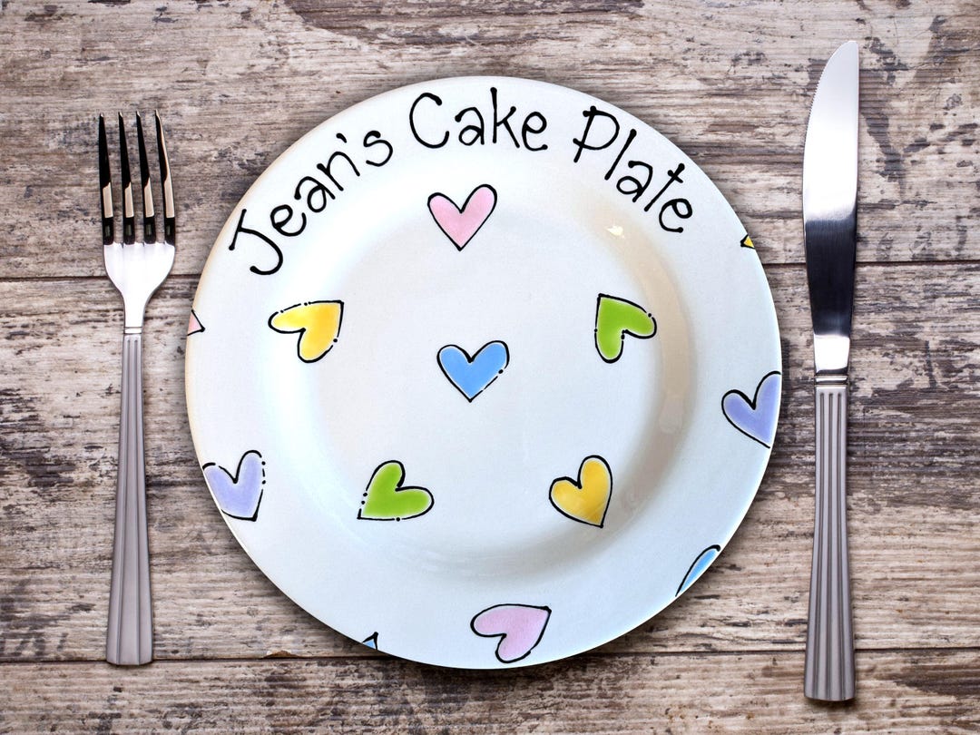 Personalised Cake Plate, Birthday Cake Plate, Ceramic Plate, Happy ...