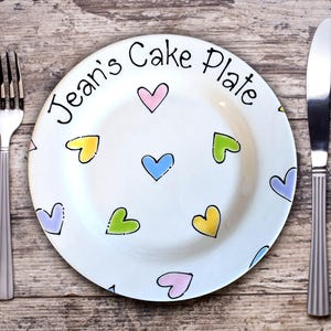 Personalised Cake Plate, Birthday Cake Plate, Ceramic Plate, Happy ...