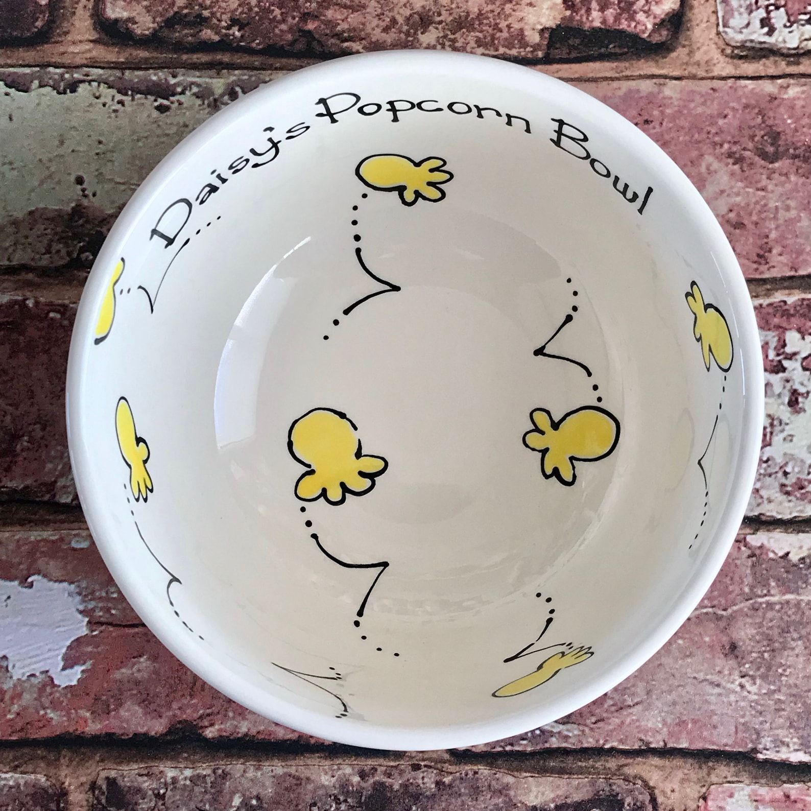 Personalized Ceramic Popcorn Bowl: Hand-painted Movie Night Tub - Etsy