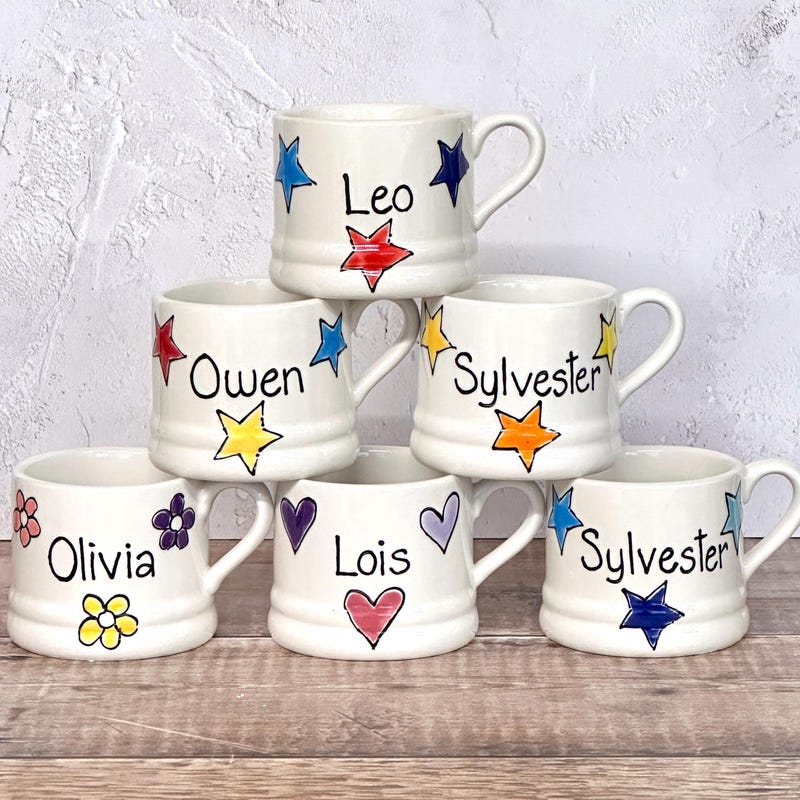 Ceramic Mugs Pretty - Etsy UK