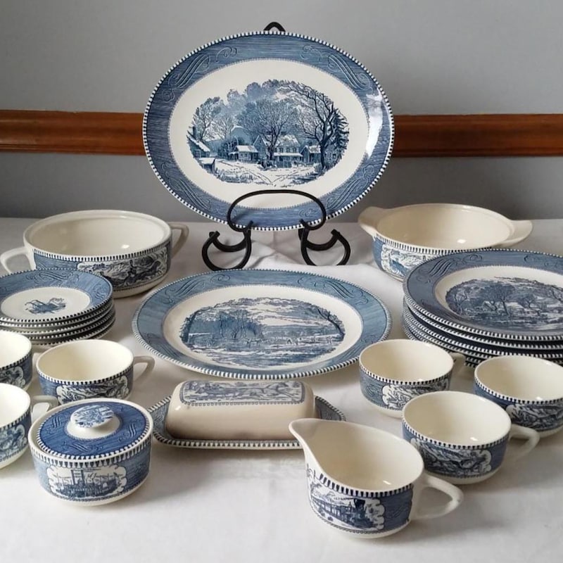 Currier and Ives Pitcher - Etsy