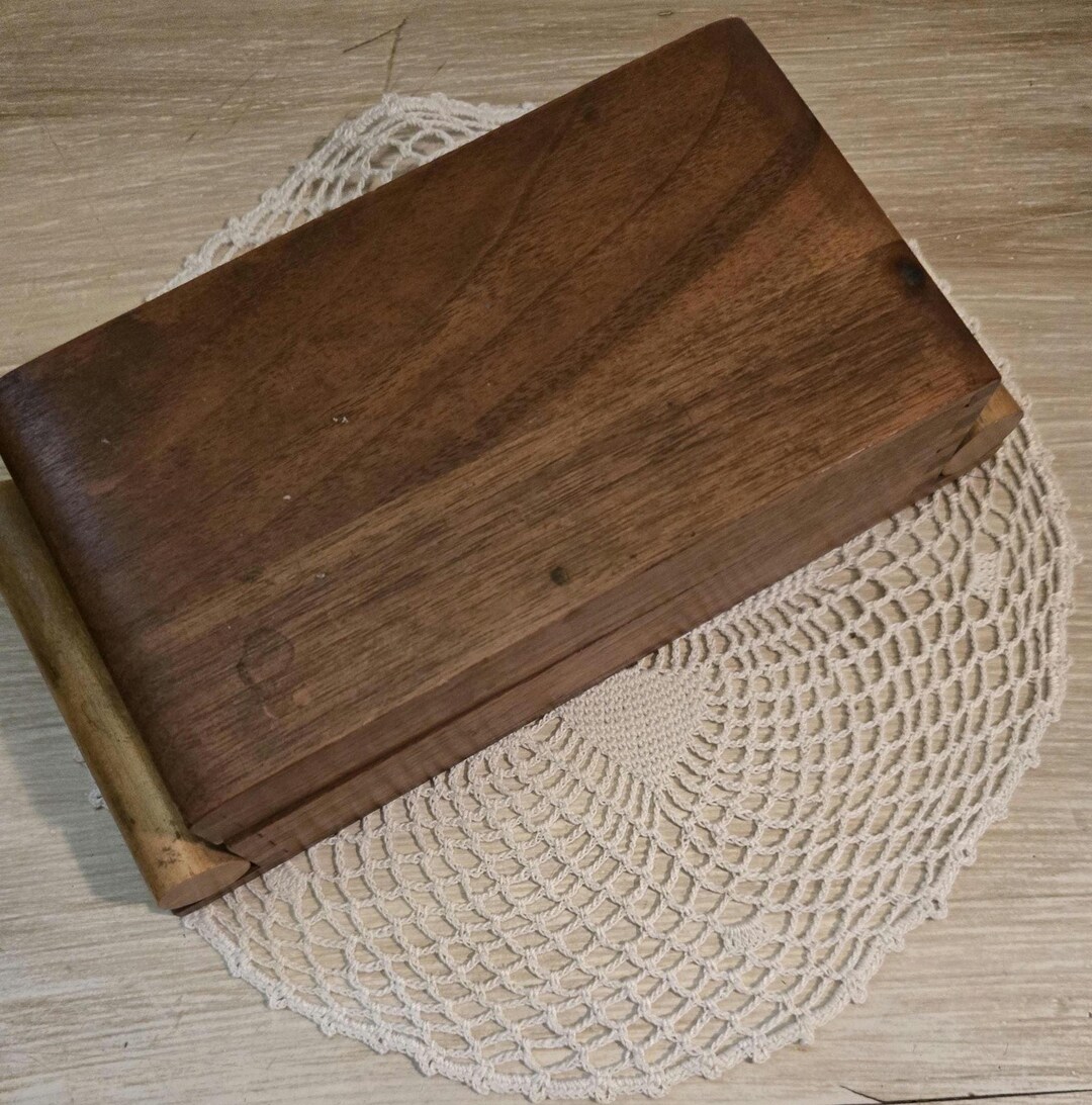 Vintage Wood Notions Trinket Box Chest - Etsy