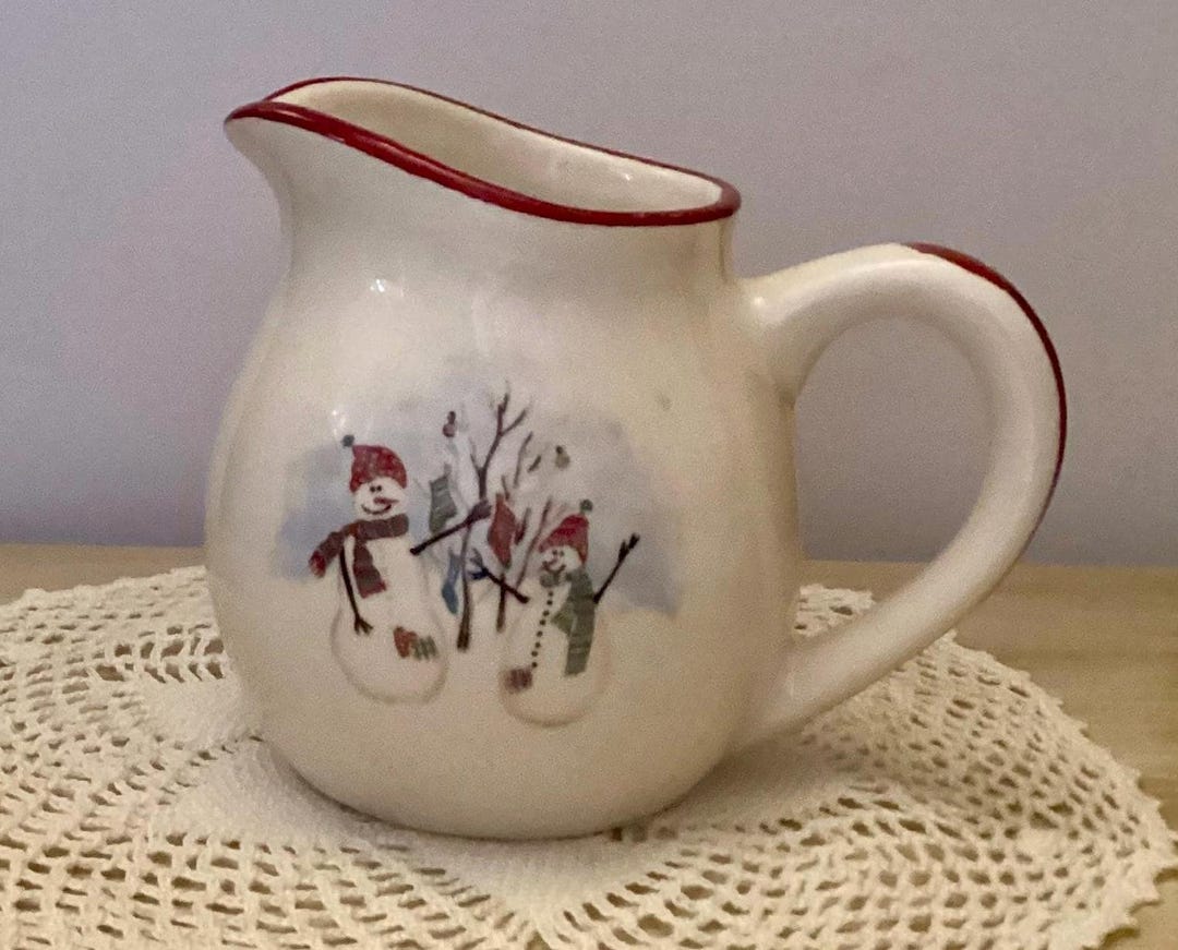 Vintage Royal Seasons Stoneware Snowman Creamer / Winter Morning ...