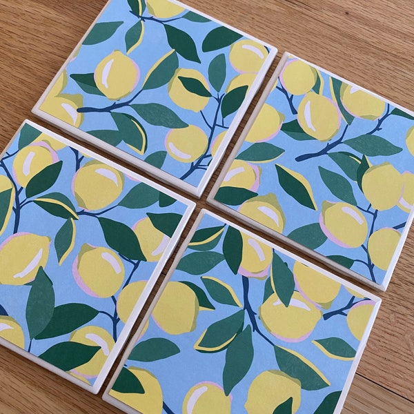 Lemon Coasters - Etsy