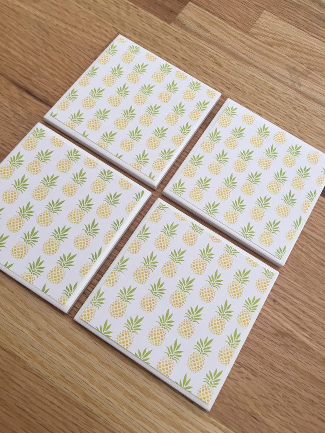 Pineapple Tile Coasters, Drink Coasters, Tile Coaster, Ceramic Coaster ...