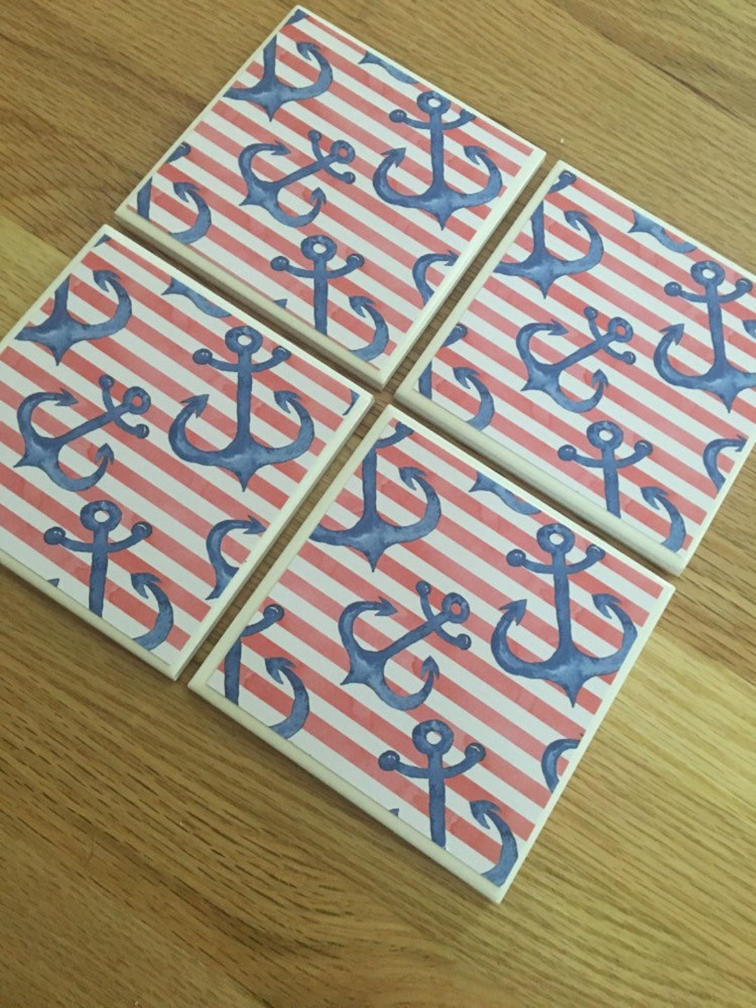 Anchor Ceramic Coasters, Drink Coasters, Tile Coasters, Lake House ...