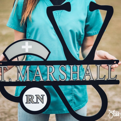 Personalized Nurse Sign LPN RN Aluminum Door Hanger Wall | Etsy