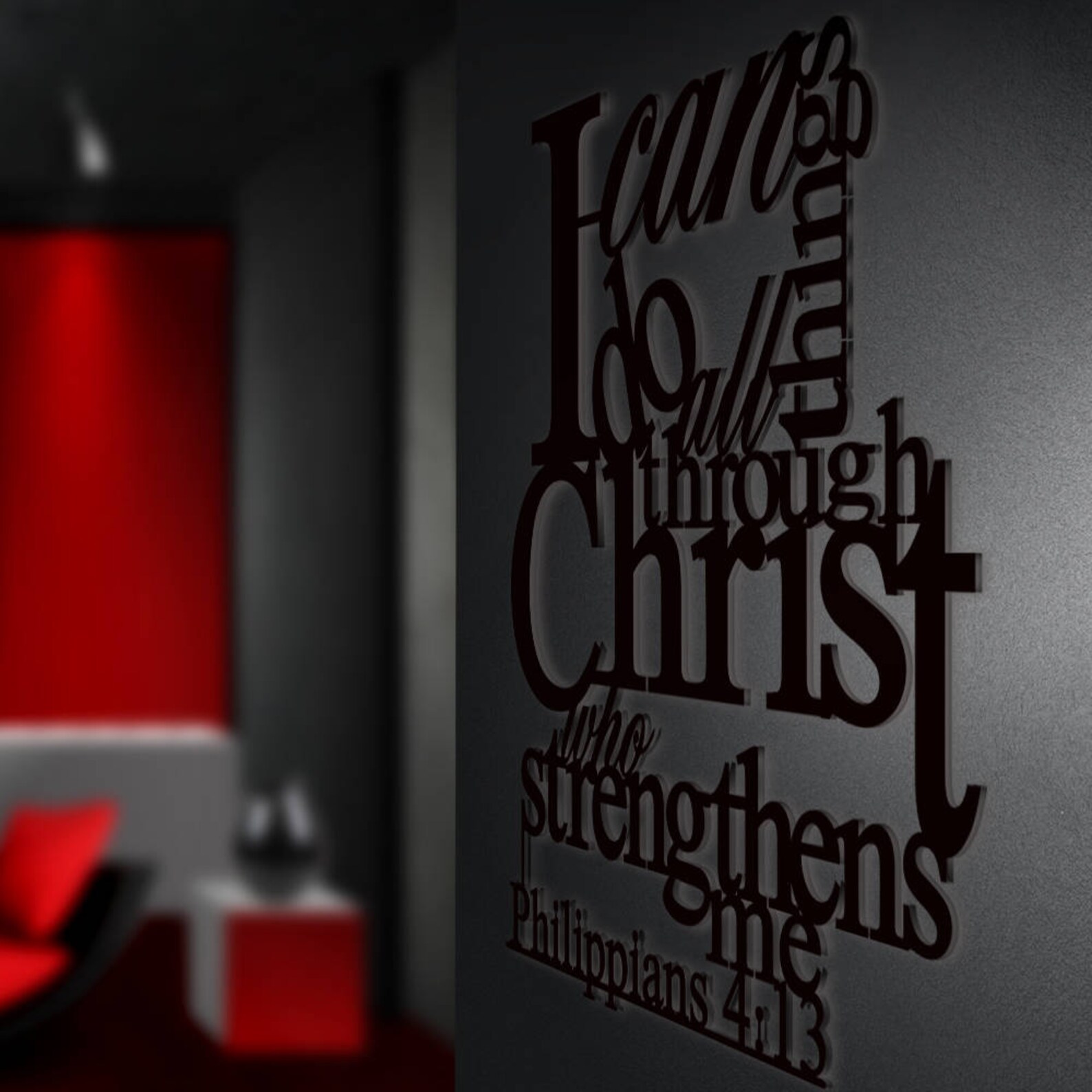 Aluminum Christian Wall Quote Philippians Scripture Sign - Etsy