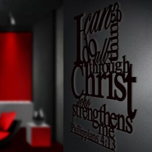 Aluminum Christian Wall Quote Philippians Scripture Sign 22"x20" 1/4 ...