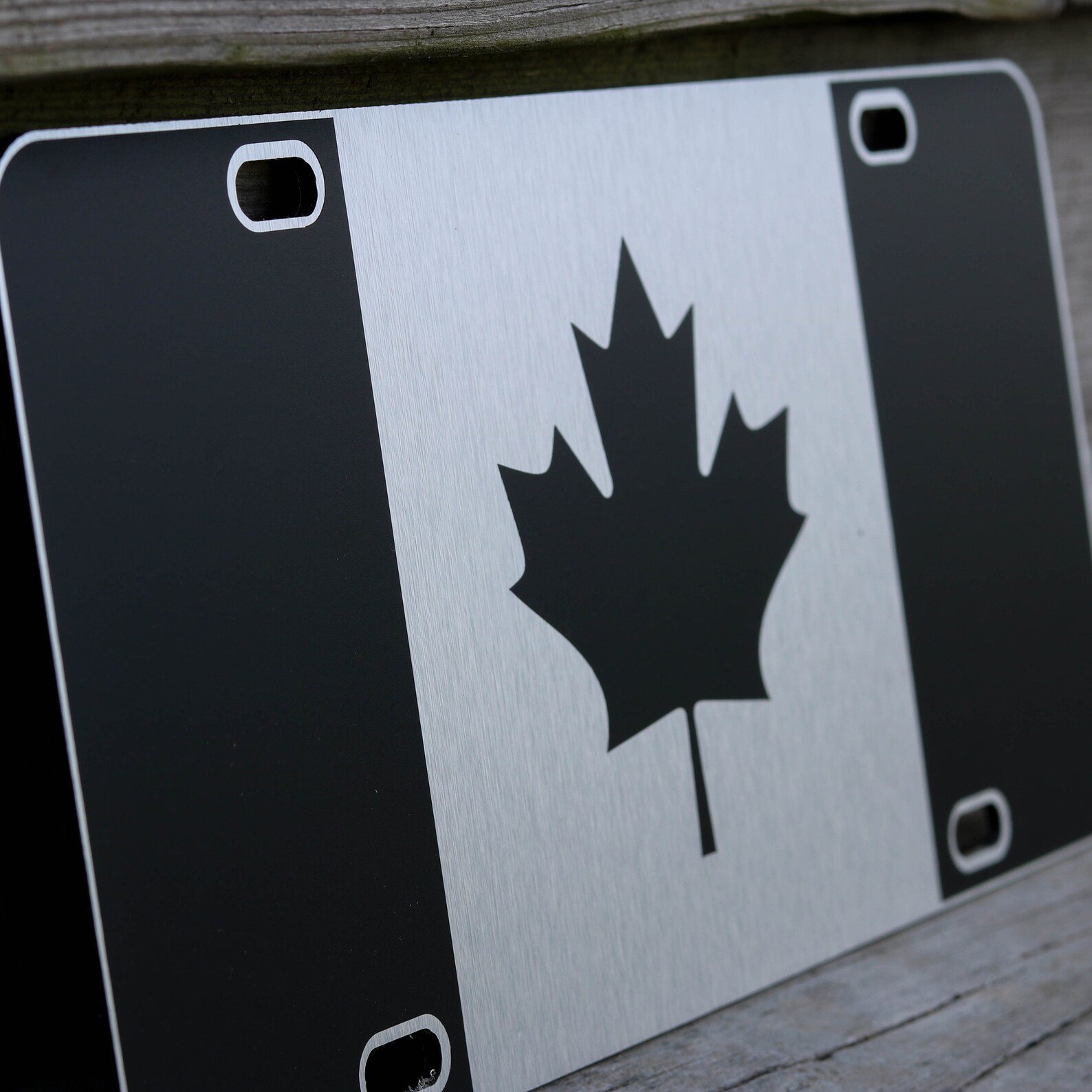 Canadian Flag License Plate Matte Black on 1/8 Black - Etsy Canada
