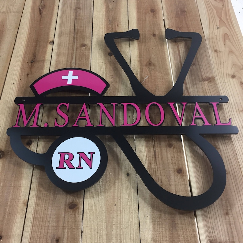 Personalized Nurse Sign LPN RN Aluminum Door Hanger Wall | Etsy