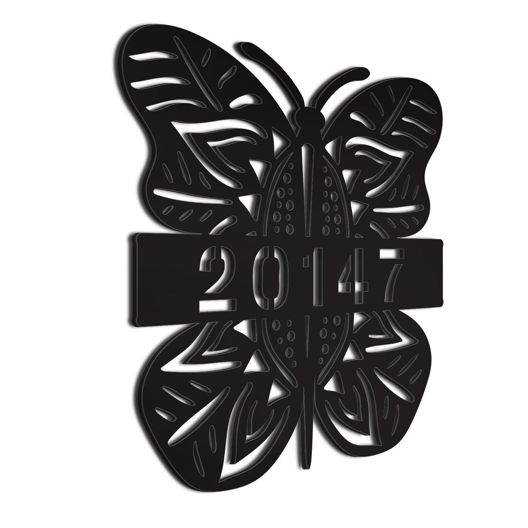 Butterfly House Number Sign | Door Hanger | Postal Number Sign | Gift ...