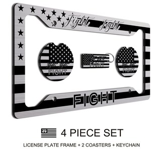 American Flag License Plate Frame + Coasters + Keychain Trump Rally ...