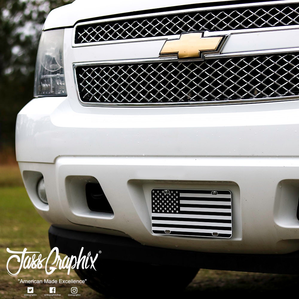 American Flag License Plate 1/8 White Aluminum - Etsy