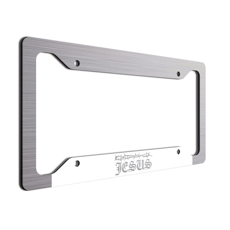 Jesus License Plate Frame Brushed Aluminum ACM Religious Car - Etsy