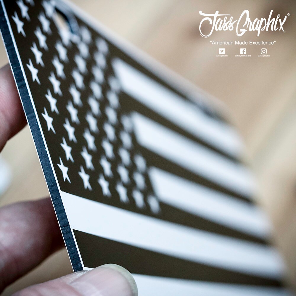 American Flag License Plate 1/8 White Aluminum | Etsy