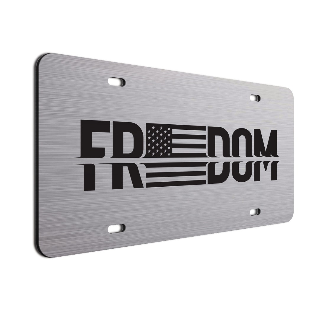 Freedom License Plate - Patriotic American Flag Design, Outdoor Durable ...