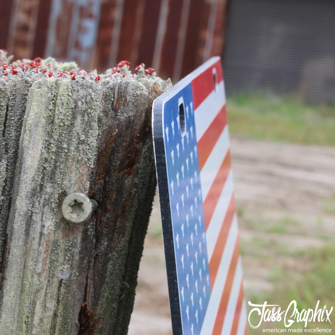 American Flag License Plate 1/8 White Aluminum - Etsy