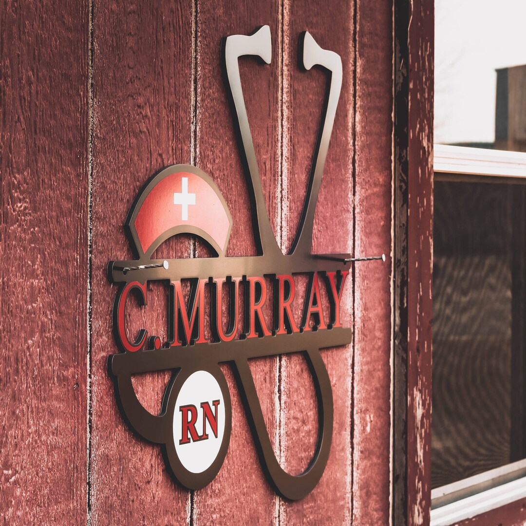 Nurses Sign Nursing Decor Aluminum Door Hanger Wall Sign Custom Made ...