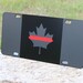 Canadian Flag License Plate Matte Black on 1/8" Black Heavy Duty ...
