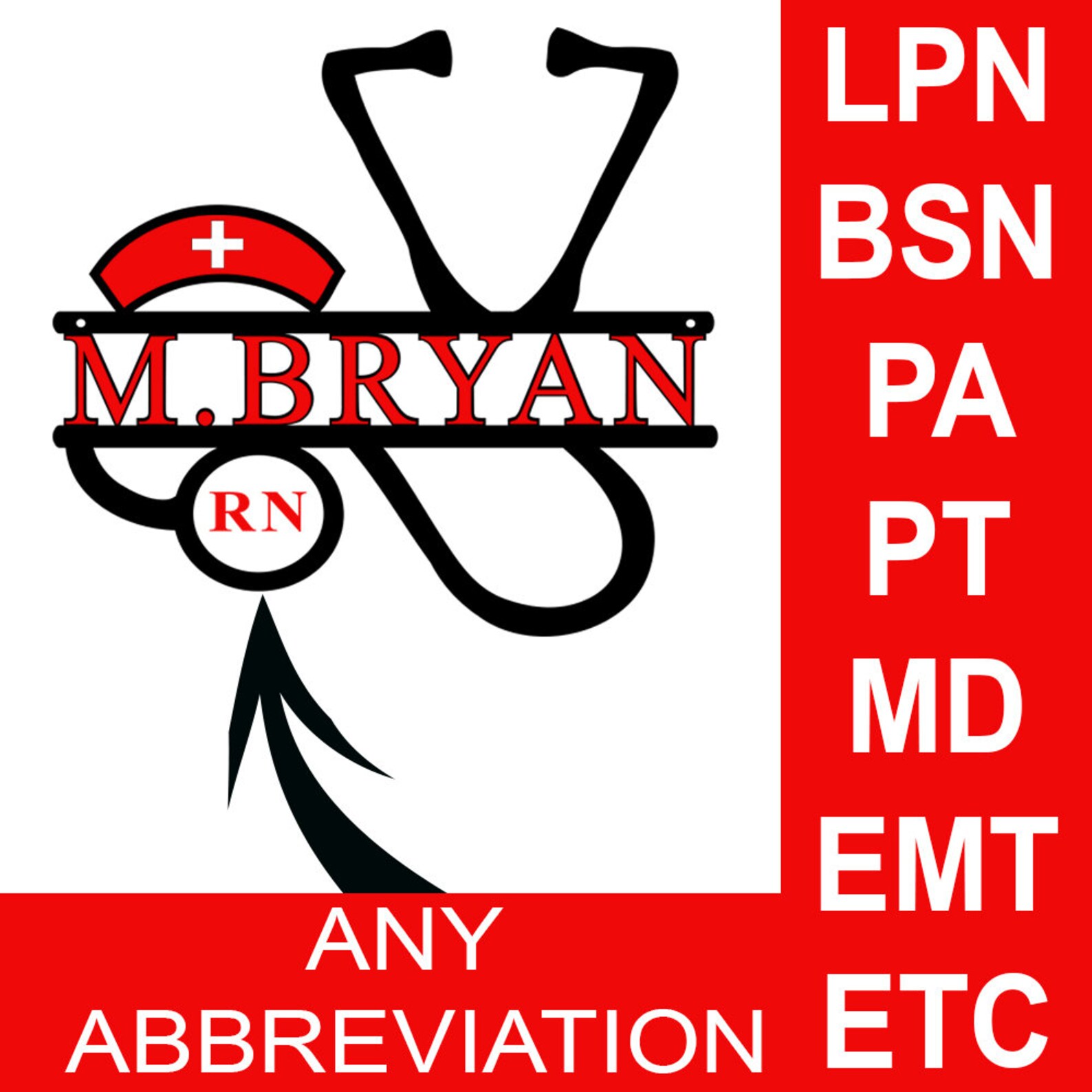 Personalized Nurse Sign LPN RN Aluminum Door Hanger Wall - Etsy