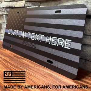 Custom Thin Yellow Line American Flag License Plate - Personalized ...