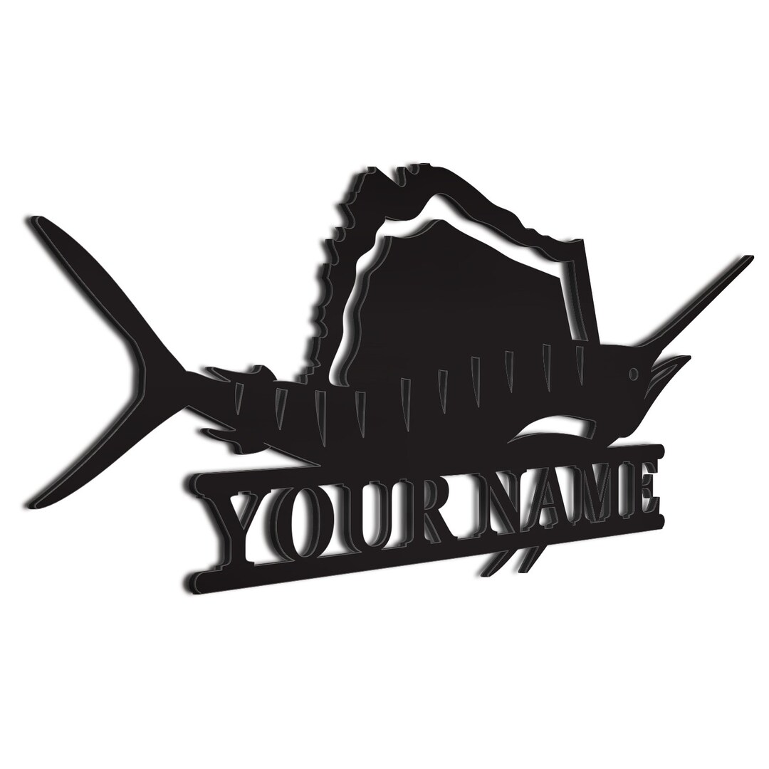 Metal Personalized Marlin Sign | Door Hanger | Family Name Sign | Gift ...