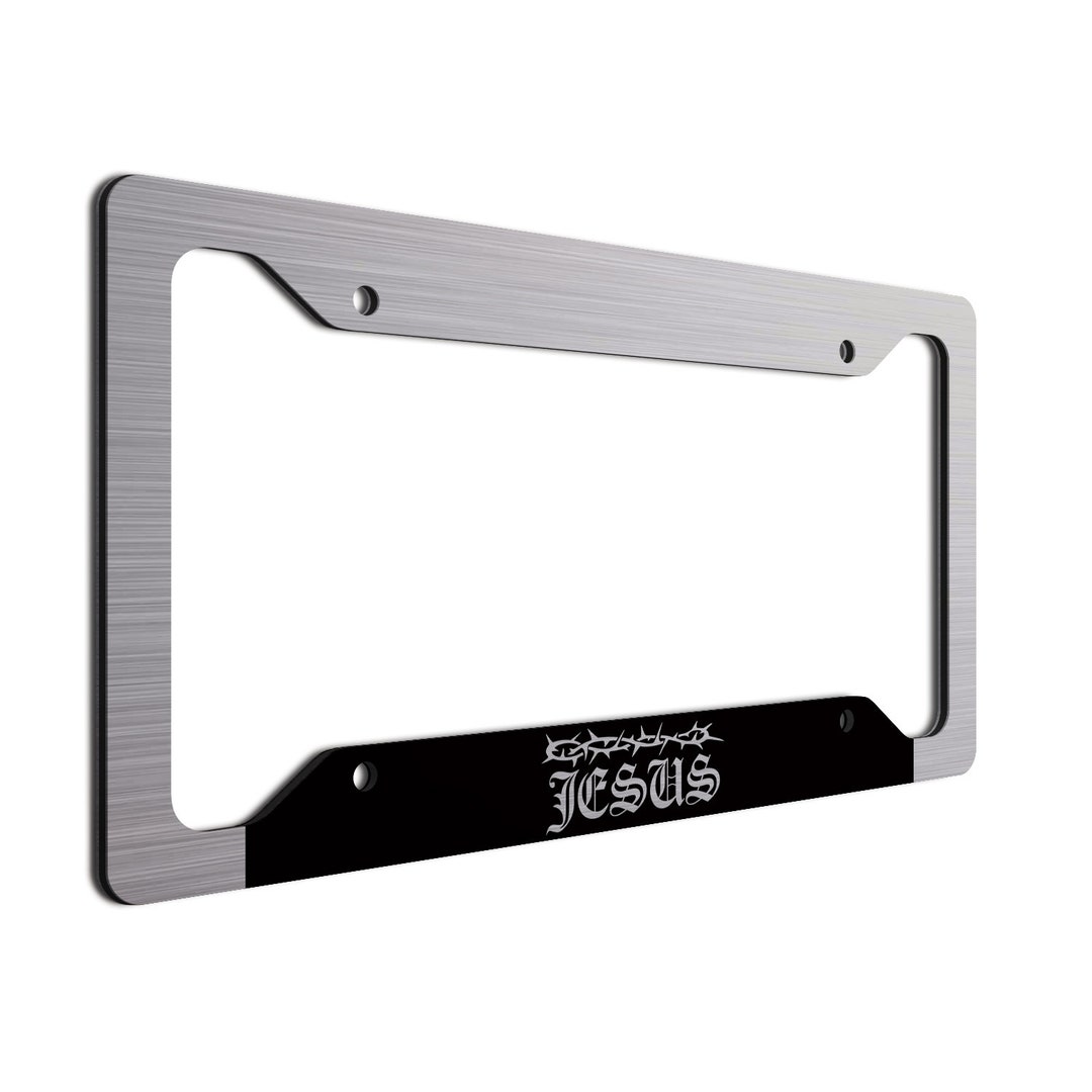 Jesus License Plate Frame: Brushed Aluminum Religious Car Tag - Etsy