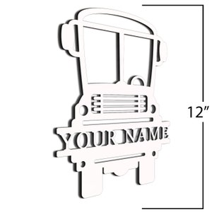 Metal Personalized School Bus Sign | Door Hanger | Family Name Sign ...