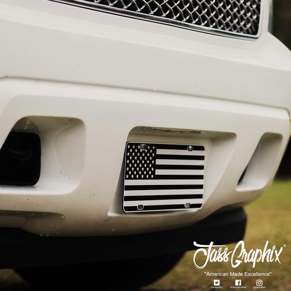 American Flag License Plate 1/8 White Aluminum | Etsy