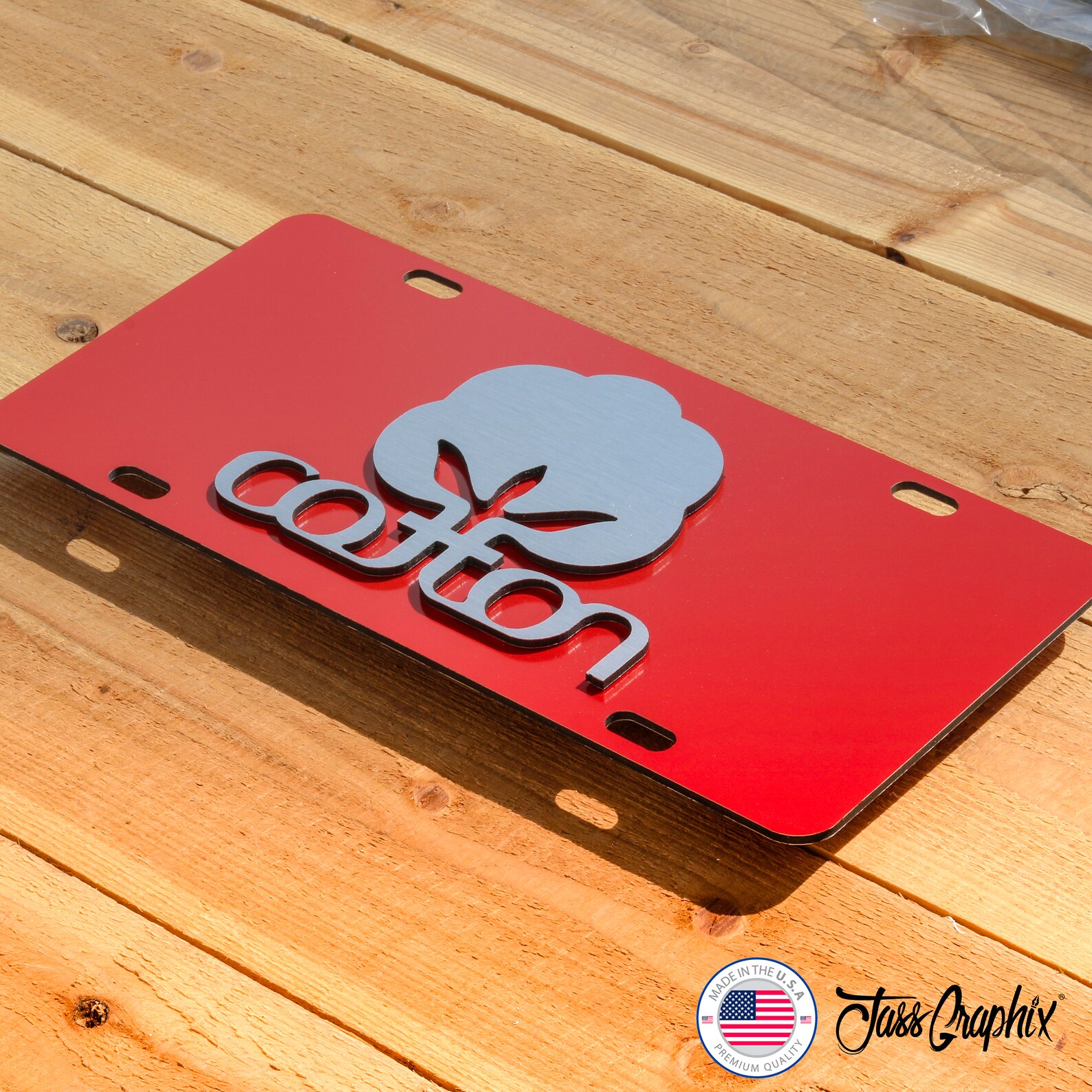 2D Cotton Farmer License Plate Brushed Aluminum on Black Blue - Etsy