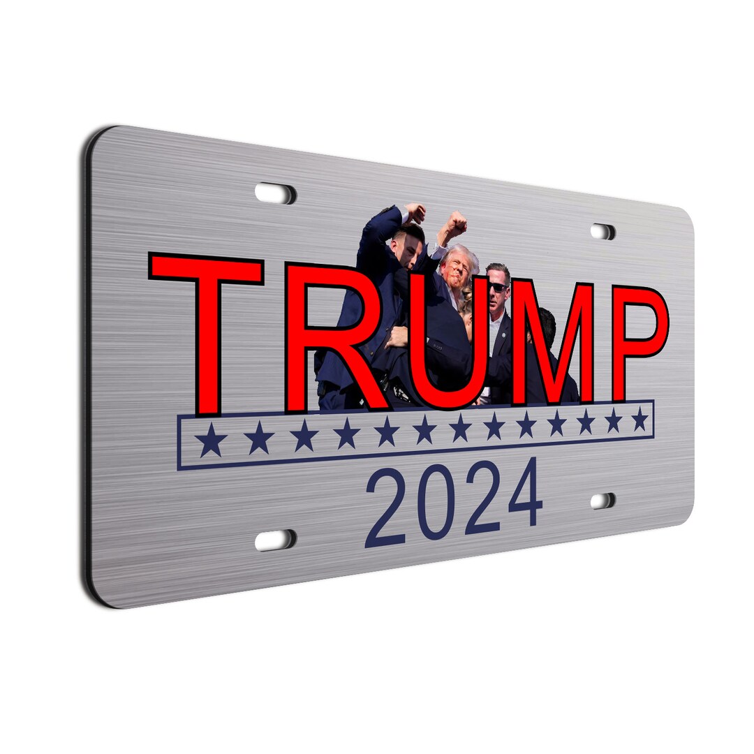 Trump 2024 License Plate Fight Patriotic Design for Cars and Trucks ...