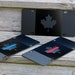 Canadian Flag License Plate Matte Black on 1/8" Black Heavy Duty ...