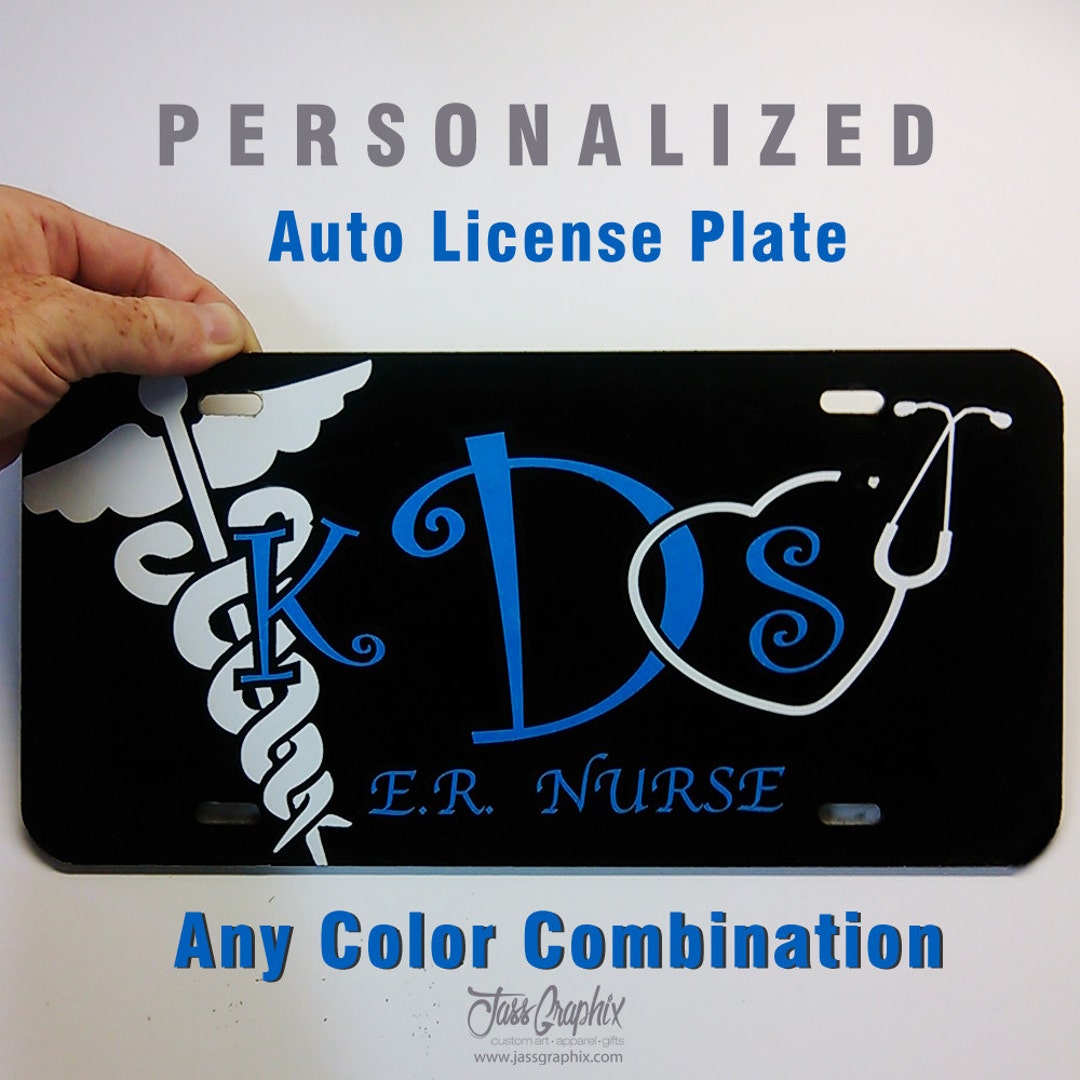 Monogrammed License Plate for Nurses. Cute & Trendy License Plates for ...
