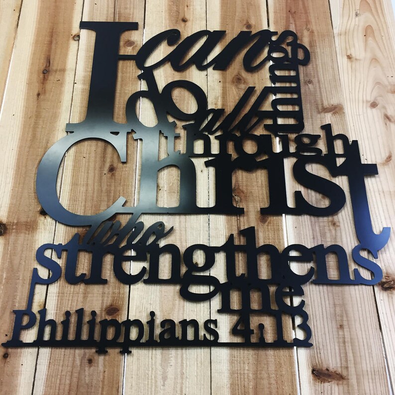 Aluminum Christian Wall Quote Philippians Scripture Sign - Etsy