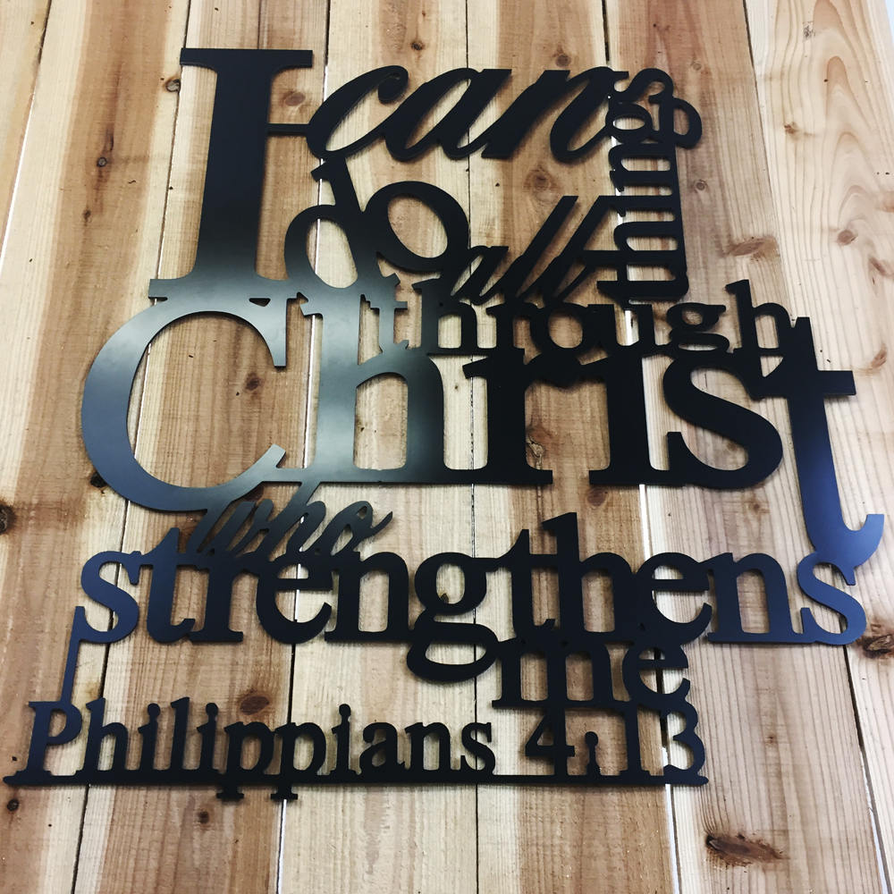 Aluminum Christian Wall Quote Philippians Scripture Sign | Etsy