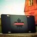 Canadian Flag License Plate Matte Black on 1/8" Black Heavy Duty ...