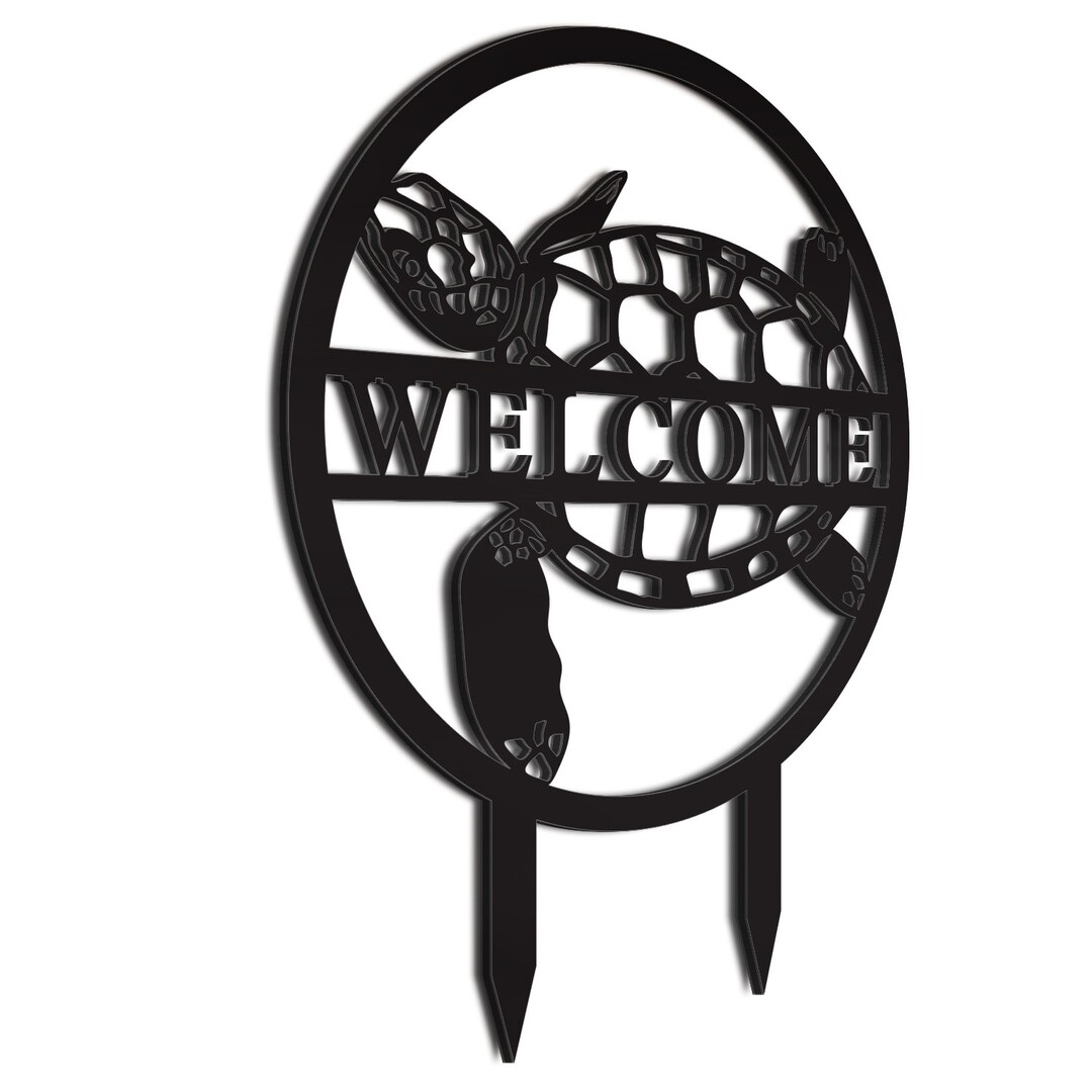 Turtle Yard Sign | Welcome Sign | Lawn Sign | Beach House Decor - Etsy