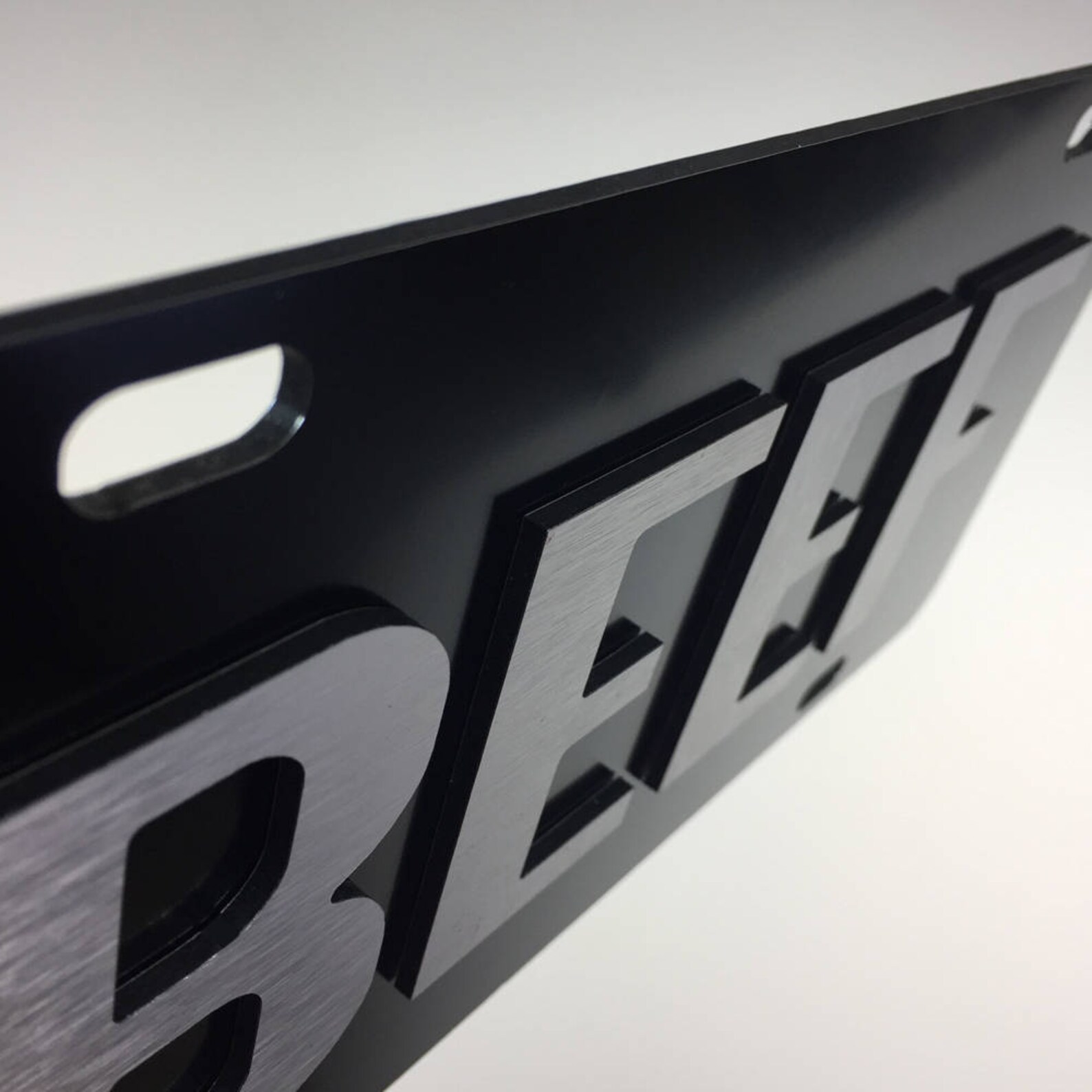 Beef License Plate Brushed Aluminum on Black 2-D Farmer Heavy - Etsy