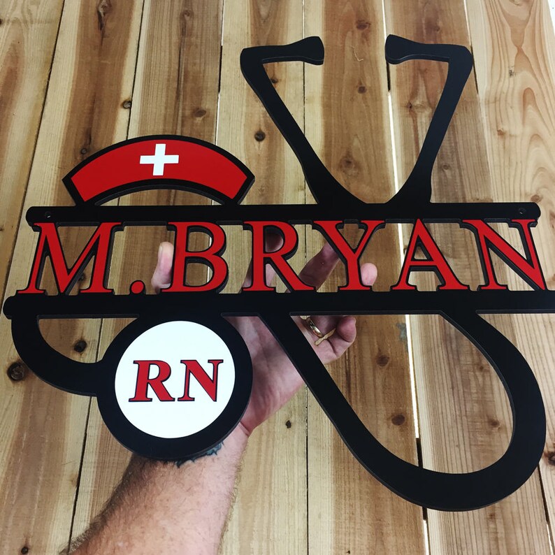 Personalized Nurse Sign LPN RN Aluminum Door Hanger Wall | Etsy