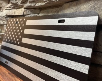 Gloss Black American Flag License Plate - Etsy