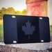 Canadian Flag License Plate Matte Black on 1/8" Black Heavy Duty ...