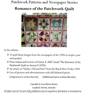 Quilter's Dozen ~ Patchwork Patterns and Newspaper Stories ~ Romance of ...