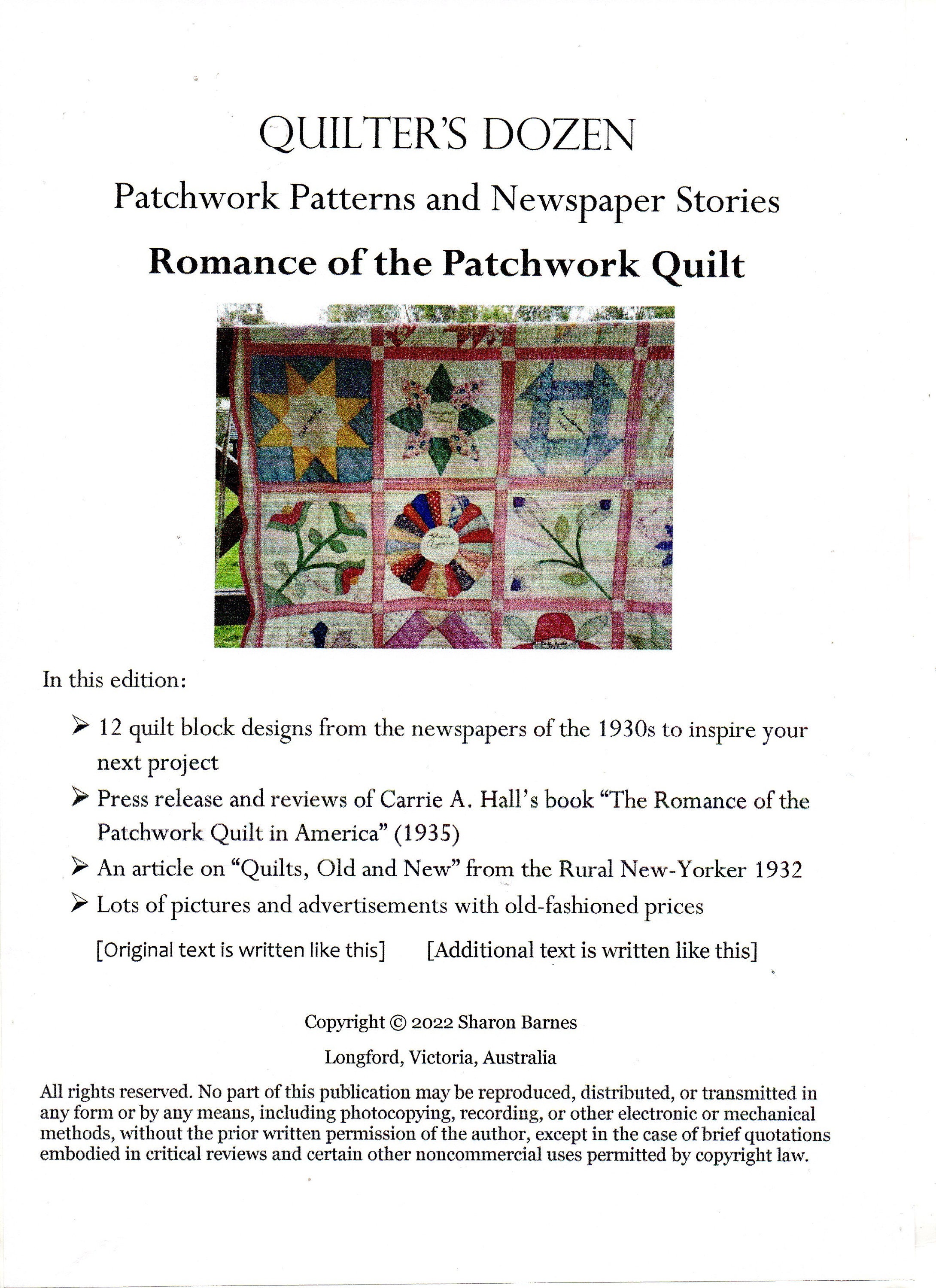 Quilter's Dozen ~ Patchwork Patterns and Newspaper Stories ~ Romance of ...