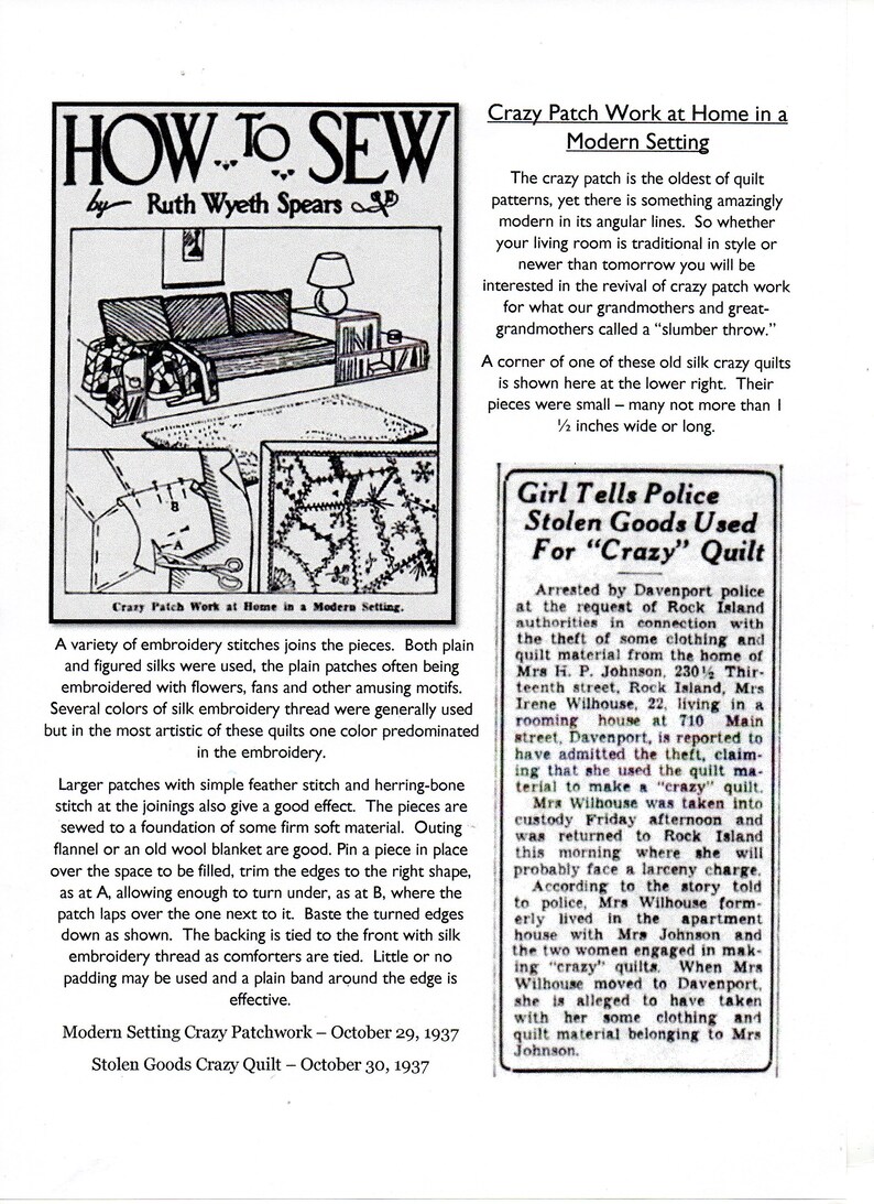 Quilter's Dozen ~ Patchwork Patterns and Newspaper Stories ~ Romance of ...